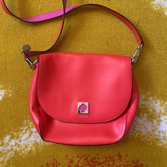 kate spade | Bags | Orange Kate Spade Leather Crossbody Bag | Poshmark